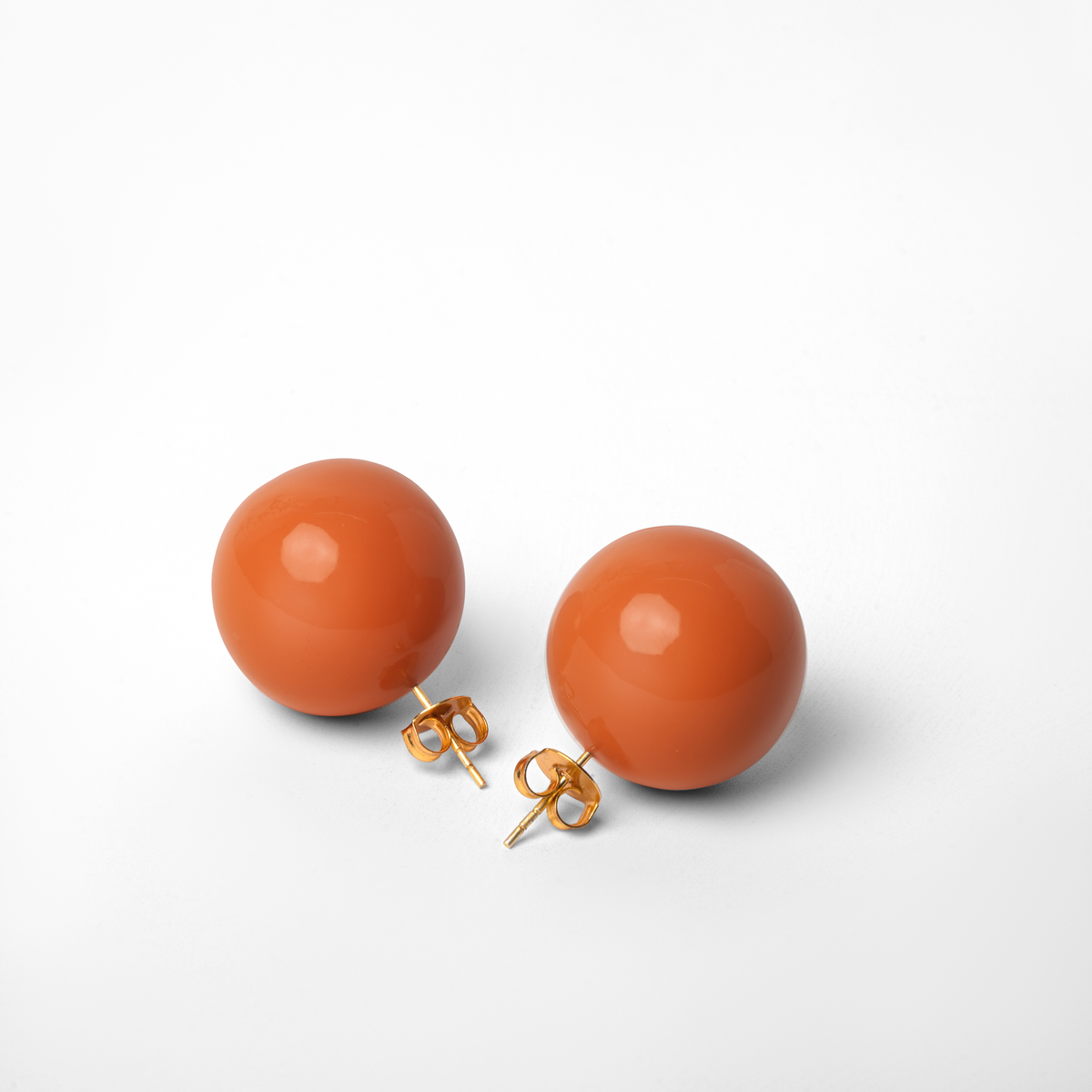 Bubble Studs | Orange Enamel Studs | Colorful brass jewellery ...